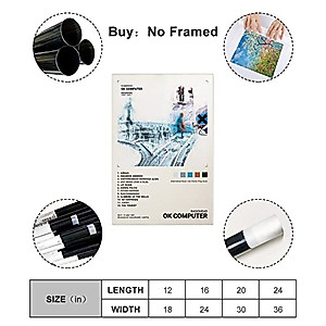 Radiohead Ok Computer Music Album Cover Poster Canvas Poster Wall Art Decor Print Picture Paintings for Living Room Bedroom Decoration Unframe:12x18inch(30x45cm)
