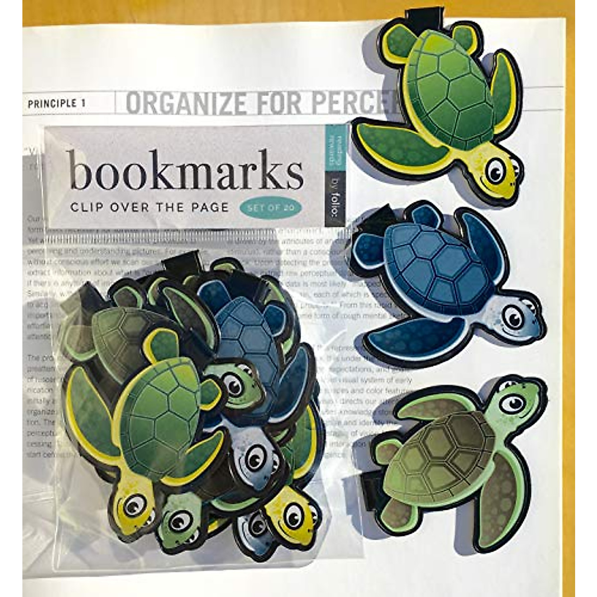 SEA Turtle Bookmarks - (Set of 20 Book Markers) Bulk Animal Bookmarks for Students, Kids, Teens, Girls & Boys. Ideal for Reading incentives, Birthday Favors, Reading Awards and Classroom Prizes!