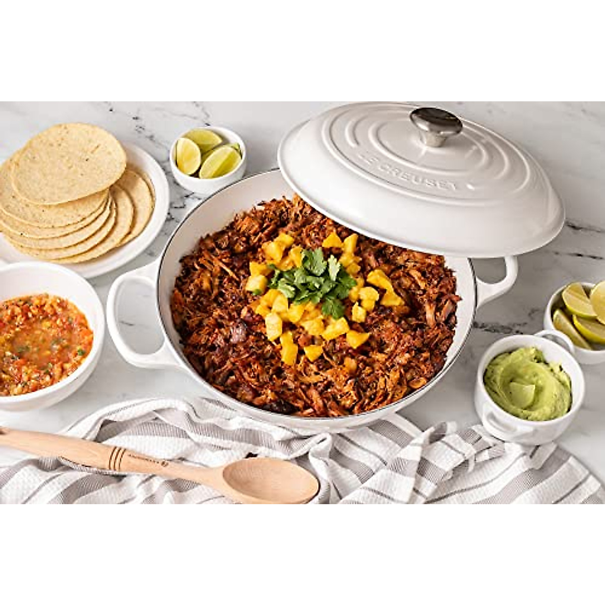 Le Creuset Enameled Cast Iron Signature Braiser, 3.5 qt., White