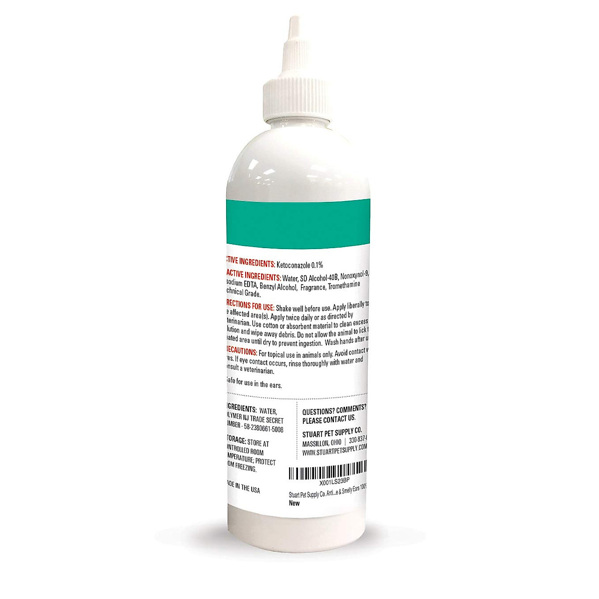 Stuart Pet Supply Co. Antiseptic Cat & Dog Ear Infection Treatment - Vet Formulated for Infections, Inflammation, Itching, Discharge & Smelly Ears 100% Guaranteed 12oz.