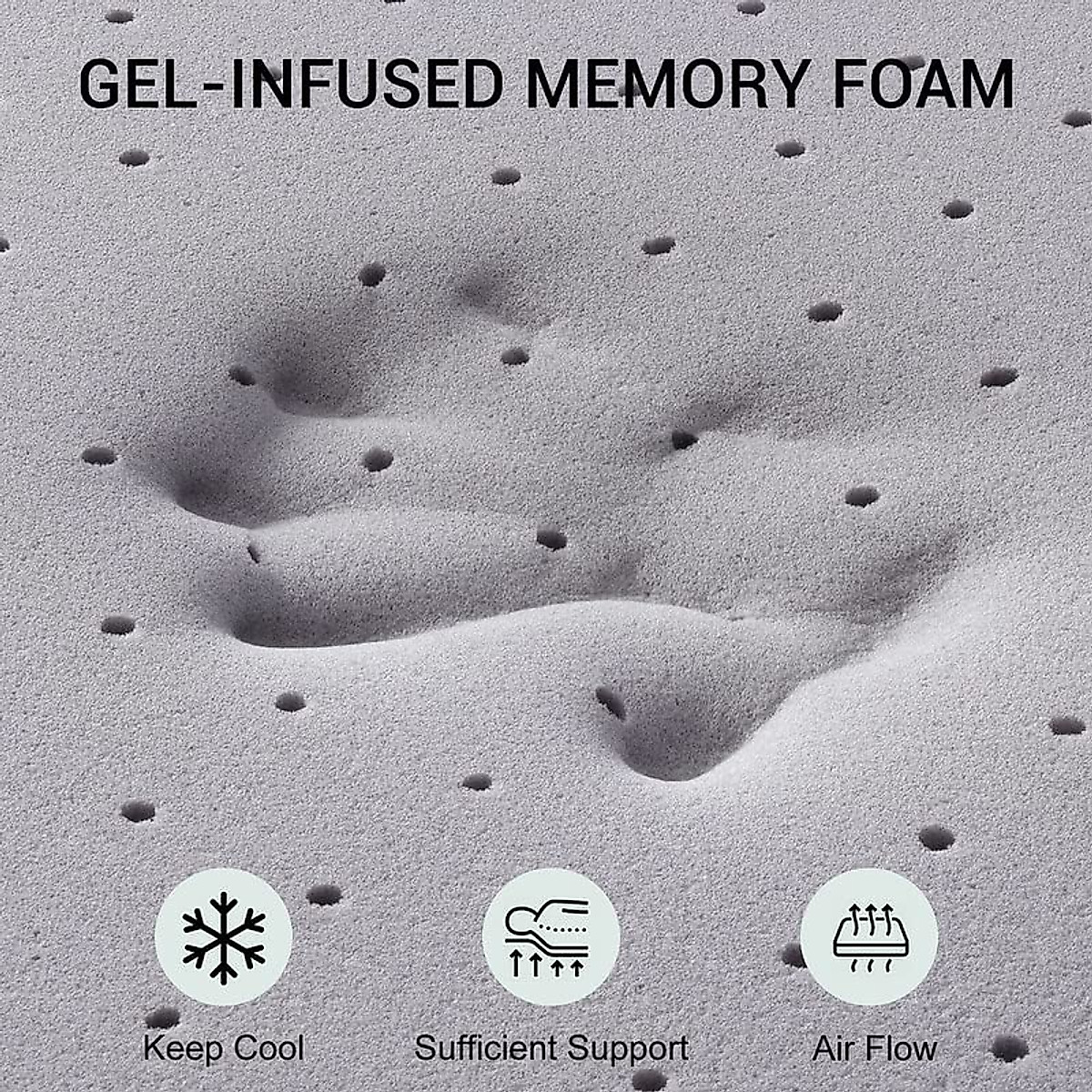 Maxzzz 2 Inch Memory Foam Mattress Topper Twin Size, Bamboo Bed Mattress Topper, Ventilated Mattress Pad CertiPUR-US Certified Plush