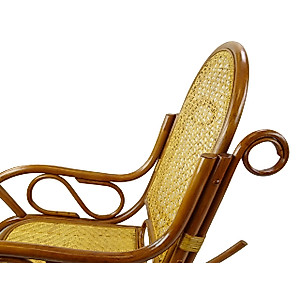 Wickerix Milano Rocking Chair, Natural Rattan Wicker Handmade, ECO, Colonial Color