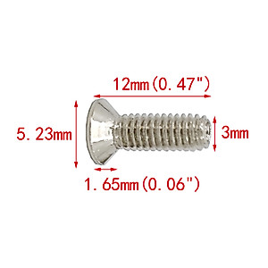 FixtureDisplays® 100PK M3 X 12mm Pitch 0.5mm - Phillips Flat Head Machine Screw (Countersunk) Carbon Steel Nickel Plated Cross Recessed 302005-NPF