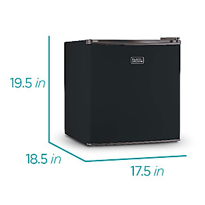 BLACK+DECKER BCRK17B Compact Refrigerator Energy Star Single Door Mini Fridge with Freezer, 1.7 Cubic Feet, Black