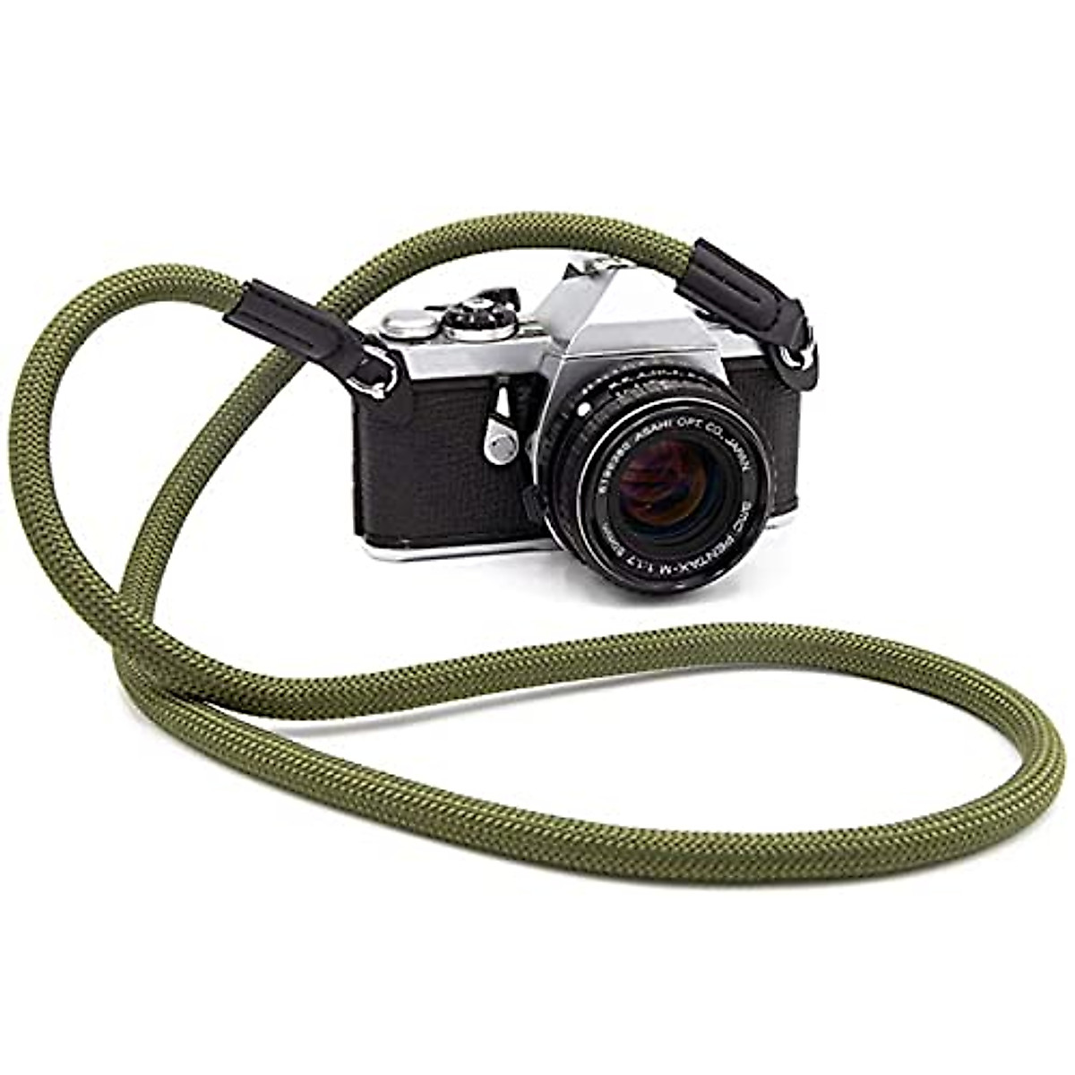 Eorefo Camera Strap Vintage 100cm Nylon Climbing Rope Camera Neck Shoulder Strap for Micro Single and DSLR Camera.(Army Green)