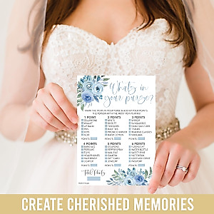 Hadley Designs 20 Floral Hilarious Bridal Shower Games For 20 Guests - Couples Wedding Shower Games, Would She Rather Bridal Shower Game Set, Whats In Your Purse Game Bridal Shower