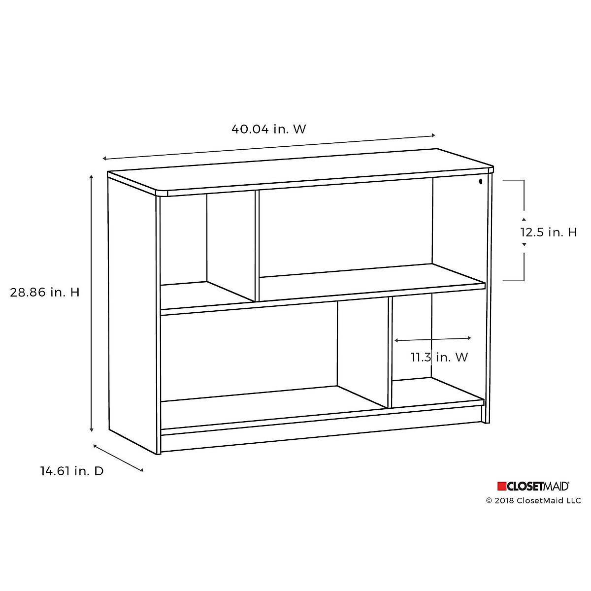 ClosetMaid 1498 KidSpace 2-Tier Horizontal Storage Shelf, White