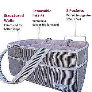 Lily Miles Baby Diaper Caddy Organizer - Nursery Storage Basket Bin Baby Item Blush, Large