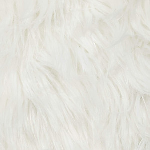 2-Pack 18x18-Inch Faux Fur Fabric Squares, Shaggy White Synthetic Fur Sheets for Crafting and Sewing Projects, Costumes for Pets and Dolls, Throw Pillow and Scatter Cushion Making Supplies