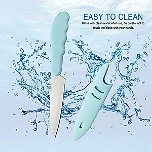 Paring Knife,3 Pieces New Sharp and Durable Fruit Knife, Comfortable Non-slip Handle, with Protective Cover, Suitable for Most Types of Vegetables and Fruits (pink,blue,green)