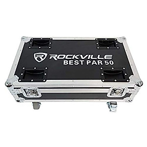 Rockville Best Pack 50 White (8) Battery Wash Lights+Wireless DMX+Charging Case