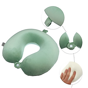 VOCOSTE U Shaped Memory Foam Pillow, Neck Pillow Cushion, Home Travel Office Pillow Cushion, Green