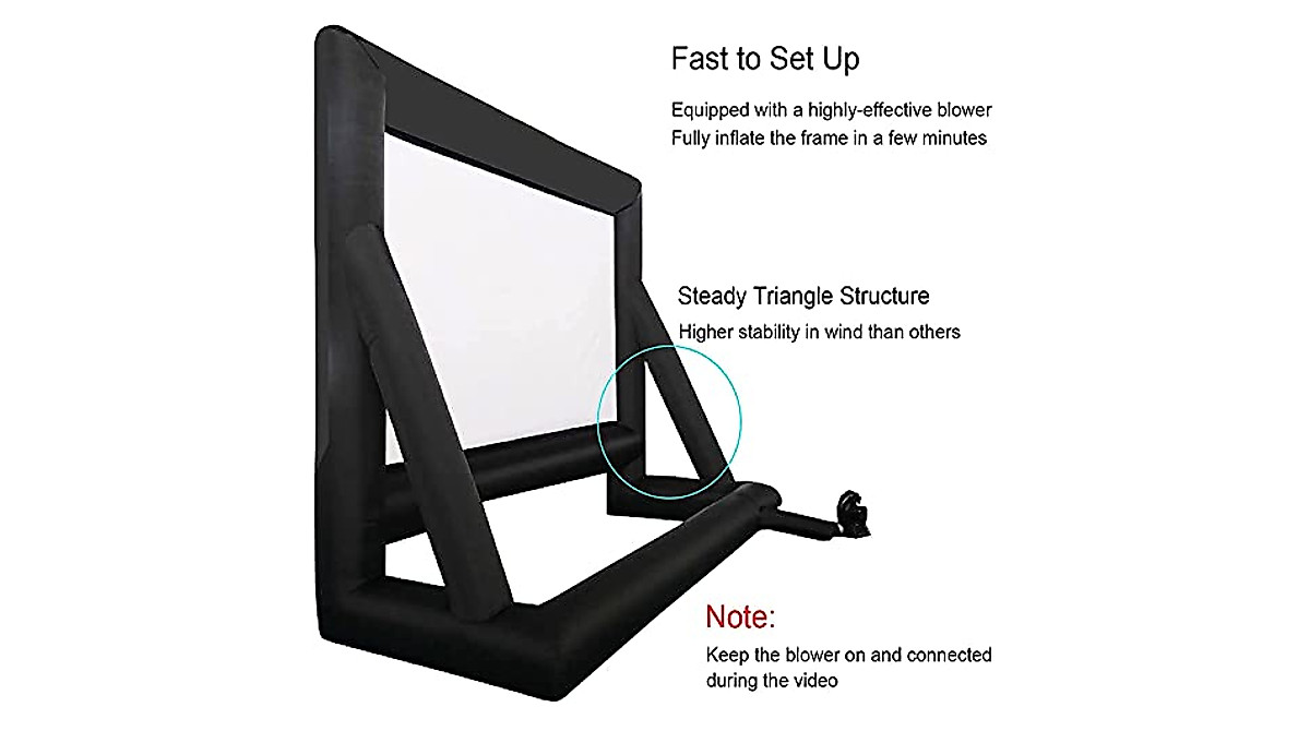 QILEBA 24 Ft Inflatable Projector Screen for Outdoor & Indoor Movie Nights