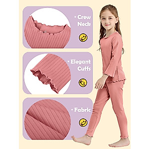 Resinta 3 Pack Girls Kids Thermal Underwear Set Toddler Soft Girls' Top and Long Johns Winter Base Layer Top & Bottom