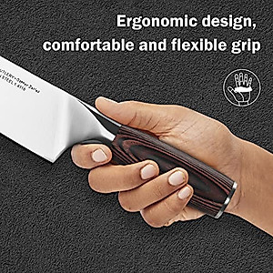 TUO Chef Knife 10 inch - Pro Japanese Gyuto Knives Kitchen Vegetable Meat Knife - German HC Stainless Steel - Ergonomic Pakkawood Handle for Home Kitchen & Restaurant - Osprey Series with Gift Box