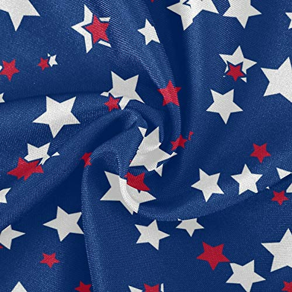 Xigua Patriotic Star Round Tablecloth 60" Waterproof Spillproof Polyester Fabric Table Cover with Zipper Umbrella Hole for Outdoor Patio Garden Dining Party