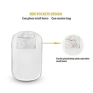 AFPANQZ Home Mesh Popup Laundry Hamper Large Capacity Bright Halloween Bat Laundry Basket Width Side with Pocket Home Dirty Clothes and Kid's Toys Storage Hamper Save Place 85L