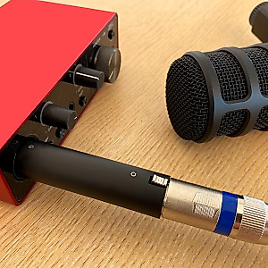 In-line Microphone Pream, Mic Booster Preamplifier for Dynamic and Passive Ribbon Microphones (Black)