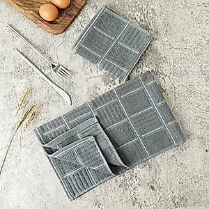 Glynniss Kitchen Towels and Dishcloths Set, Dish Towels and Dish Rags for Washing Dishes, for Cleaning Cooking Drying Pack of 8 (Grey)