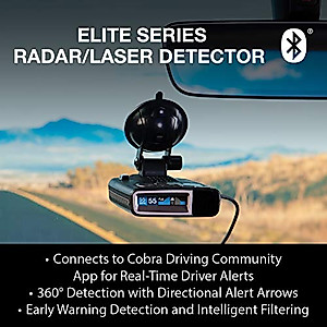 Cobra DualPro 360° Radar Detector by Creators of Escort Radar - Long Range, iRadar App, Front & Rear Advanced Sensors, Directional Alert Arrows, GPS AutoLearn Technology for Fewer False Alerts