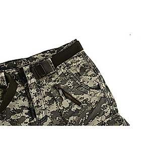 Leward Men's Wild Cotton Casual Military Army Cargo Camo Combat Work Cargo Hiking Pants with 8 Pocket (Digital 1, 34)