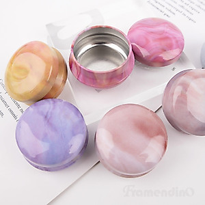 Framendino, 12 Pack Mini Tinplate Candle Tin Jars with Lids, Empty Reusable Round Travel Cans Refillable Container for Making, Jewelry, Pendant