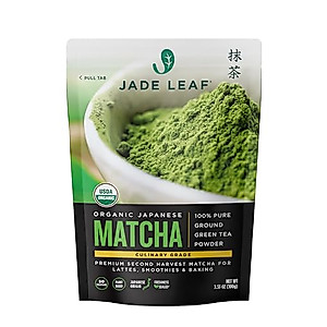 Jade Leaf Matcha Organic Green Tea Powder, Culinary Grade, Premium Second Harvest - Authentically Japanese (3.53 Ounce Pouch)
