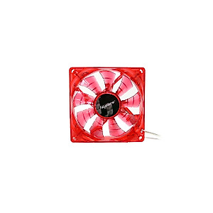 Bgears b-PWM 80mm Red LEDs Gaming PC Cooling Fan, High Speed High Performance 2 Ball Bearing PWM Signal, Mini 4 pin Connector, 500-4000 RPM with high Airflow of 78 CFM, 12VDC Fan, 80x80x25mm