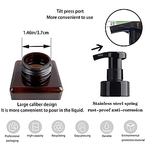 2 Pack Foaming Soap Dispenser 15oz Refillable Foam Liquid Hand Soap Empty Plastic Pump Bottle Container for Bathroom Vanities, Kitchen Sink, Hospital, Clinic, Amber Brown 450ml