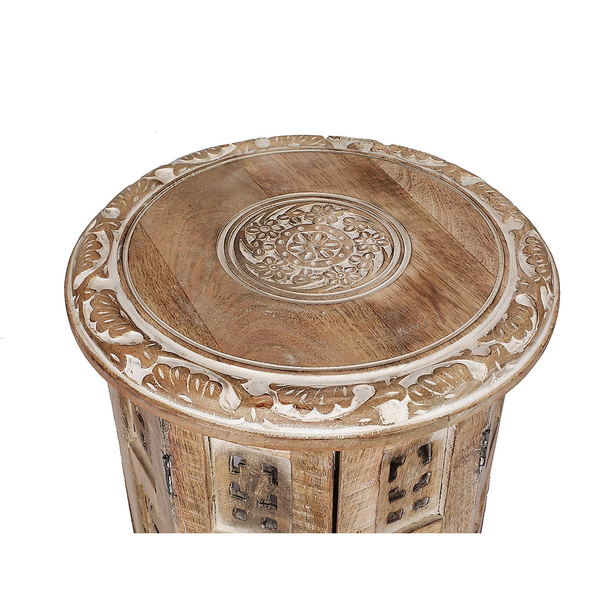 Coffee Table for Living Room, Wooden End Table, Small Side Table, Night Stand, Bedside Table, Entry Table, Side Table for Magazine, Books & Plants -18 x22 White Wash