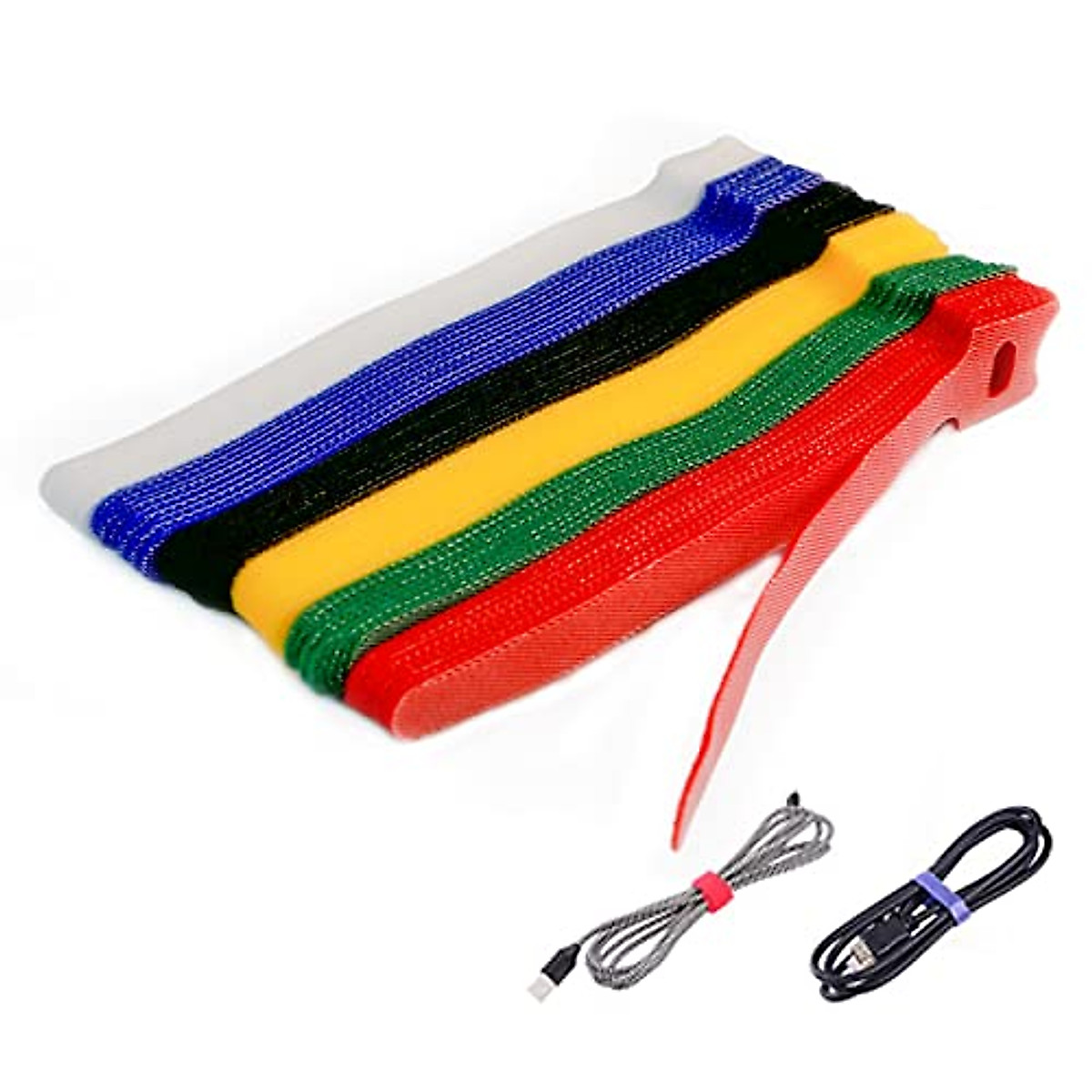 APS 60PCS Fastening Cable Ties Reusable,6Inch Premium Adjustable Cord Ties ，Cable Management for Organizing Home Office and Data Centers