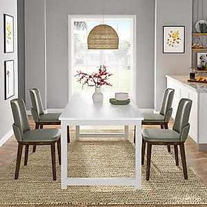 Tribesigns 6FT Conference Table, 70.86" W x 31.49" D Meeting Room Table Boardroom Desk for Office Conference Room, Splicing Board with Metal Frame, White