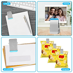 Bag Clips for Food, 6 Pack Metal Chip Clips with Colored Silicone, Heavy Duty Chip Bag Clip with Air Tight Seal, Stainless Steel Food Bag Clips for Food, Snack