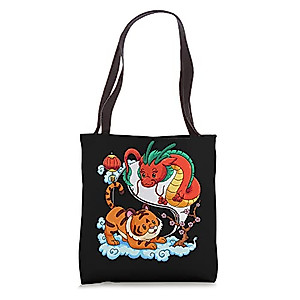 Yin Yang Dragon Tiger Chinese Martial Arts Symbol Asian Tote Bag