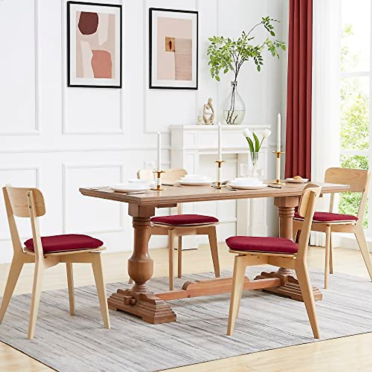 4 Pack Memory Foam Honeycomb Nonslip Back 16" x16" Chair/Seat Cushion Pad