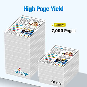 Q-image 972X Yellow Ink Cartridge Replacement for HP 972X 972A 972 X Work for HP PageWide Pro 477dw 477dn 577dw 577z 452dw 452dn 552dw P55250dw Printers