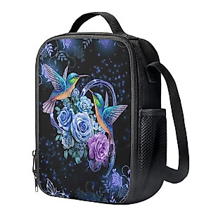 HELLHERO Hummingbird Lunch Bag Insulated Lunch Box Reusable Lunchbag Kids Lunchboxes Leakproof Meal Prep Cooler Tote Bags for Women Men Travel Picnic Work School Daycare Camping Outdoor