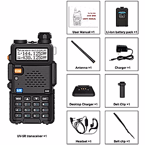 BAOFENG UV-5R Dual Band Two Way Radio (Black), 144-148MHz & 420-450MHz
