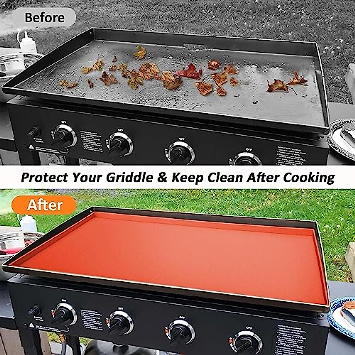 Silicone Griddle Mat for Blackstone 22 Inch Griddle, Heavy Duty Food Grade Silicone Grill Cover,Protect Griddle from Rodents, Insects, Debris, and Rust, Premium Silicone Griddle Mat Cover