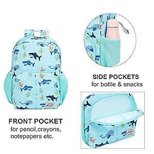 yodo Little Kids School Bag Pre-K Toddler Backpack - Name Tag and Chest Strap,Shark