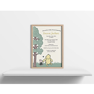 Winnie the Pooh Baby Shower Invitation Pooh Bear Piglet Cute Cartoon Vintage Nostalgic Unisex Gender Neutral Sprinkle Custom Printed Personalized Customized (12 count)