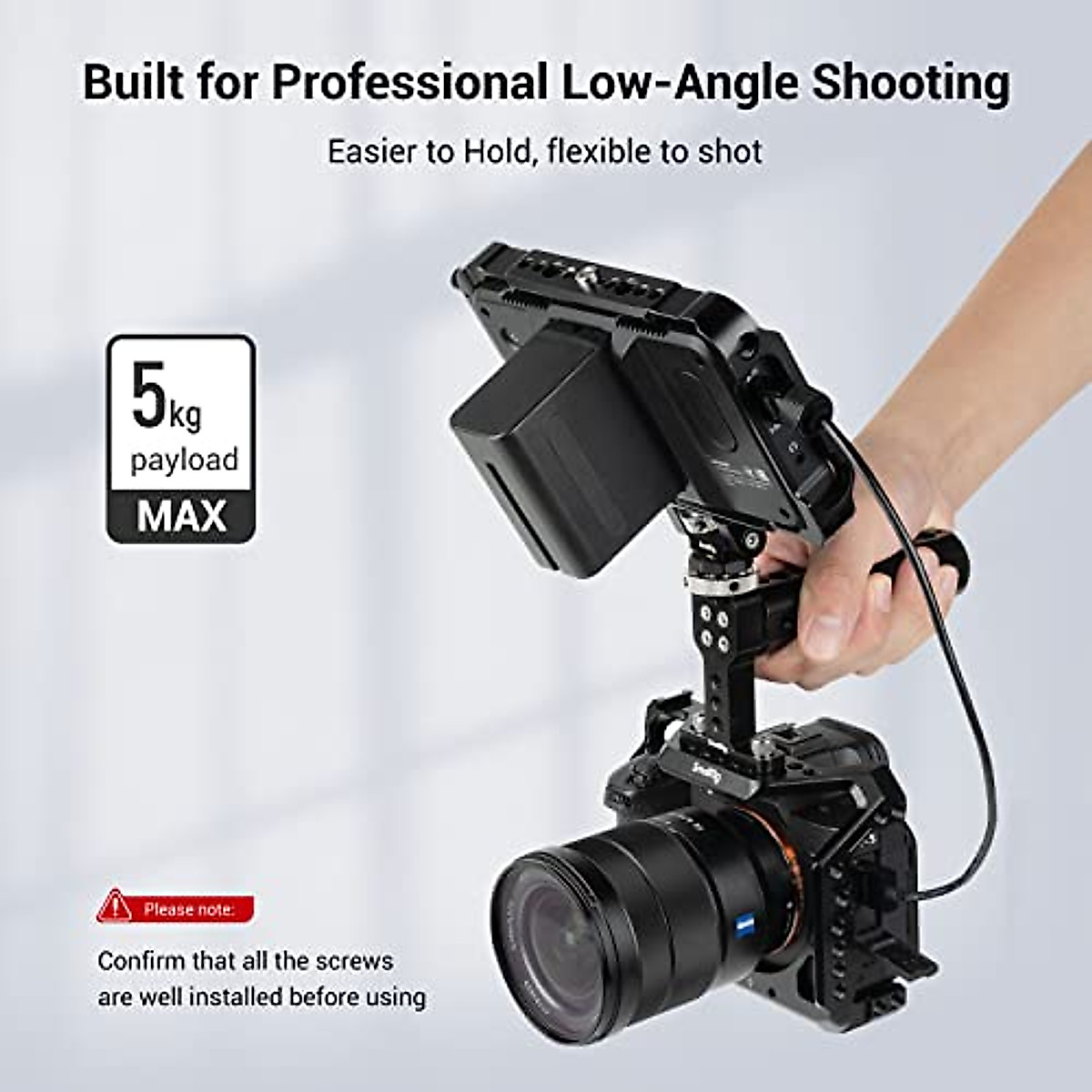 SmallRig Camera Top Handle Grip, DSLR Cage Handle with Cold Shoe Mount for Camera Rig - 1638