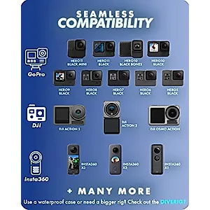 Movo DiveRig3 Diving Rig Bundle with 2 Waterproof LED Lights - Compatible with GoPro HERO3, HERO4, HERO5, HERO6, HERO7, HERO8, and DJI Osmo Action Cam - Scuba Accessories for Underwater Camera