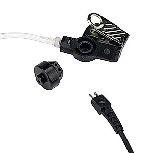 KS K-STORM Covert Acoustic Tube Walkie Talkie Earpiece Headset with Mic Compatible with 2 Pin Motorola Two Way Radio, PU Material