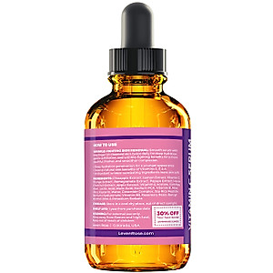 Vitamin C Brightening Serum by Leven Rose 100% Natural Dark Spot Remover for Face for Collagen Boost, Anti-Aging, Deep Hydrating for Dry Skin, Collagen Building Face Moisturizer 1 oz