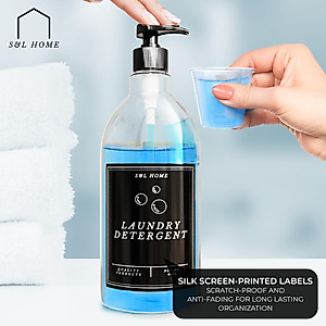 S&L Home Liquid Laundry Detergent Dispenser - 64 Oz Plastic Laundry Detergent Container, Fabric Softener Dispenser & Bleach Dispenser for Laundry Room