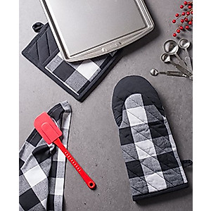 DII Buffalo Check Kitchen Collection, Classic Farmhouse Kitchen Set, Potholder, Black & White, 2 Piece