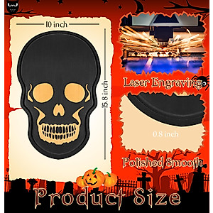 Halloween Charcuterie Boards,Black Skull Serving Trays and Platters, Wooden Cheese Board Candy Bowl Gothic Kitchen Dishes Halloween Party Day of The Dead Decor