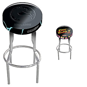 Arcade1Up Adjustable Padded Arcade Game Stool, Steel Frame, Midway Legacy, 21.5" to 29.5"