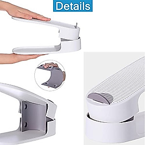 ALWWL White Shoe Storage Rack, Integrated Household Adjustable Double Tiers Shoes Slots, for Livingroom Bedroom Bathroom- 16 Pcs